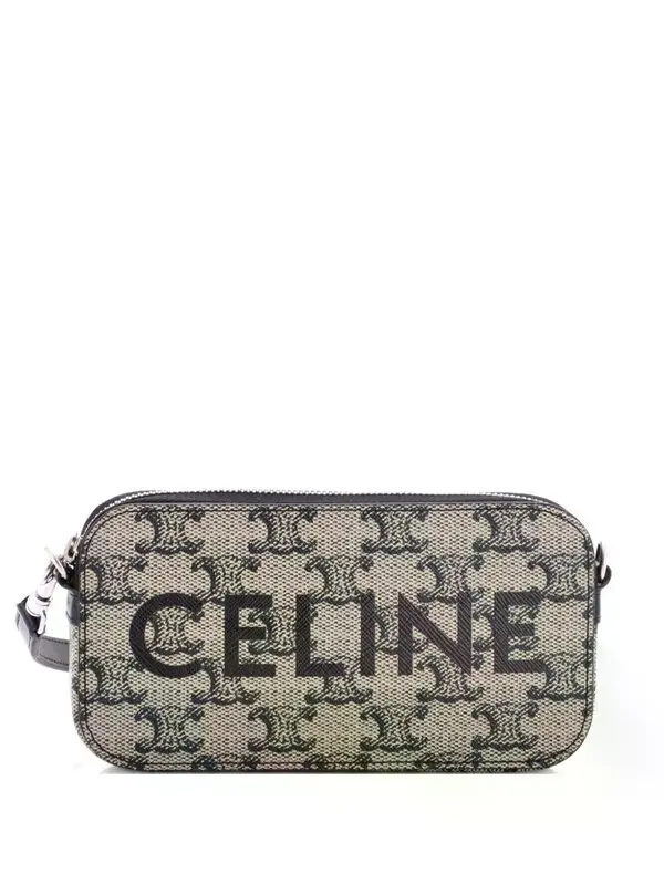 Celine Triomphe Coated Canvas Horizontal Pouch Crossbody Bag