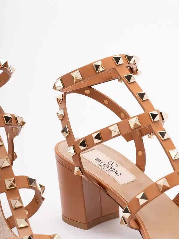 Valentino Garavani Rockstud Leather Heeled Sandals - Multicolor