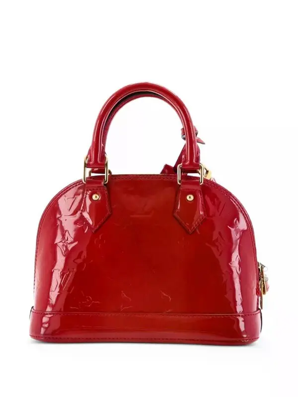 LOUIS VUITTON Alma Handbag Monogram Vernis Bb Shoulder Bag - Red