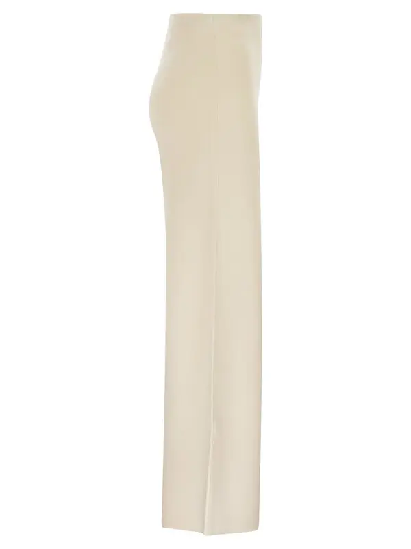 Max Mara Viscose Crêpe Knit Trousers - Cream