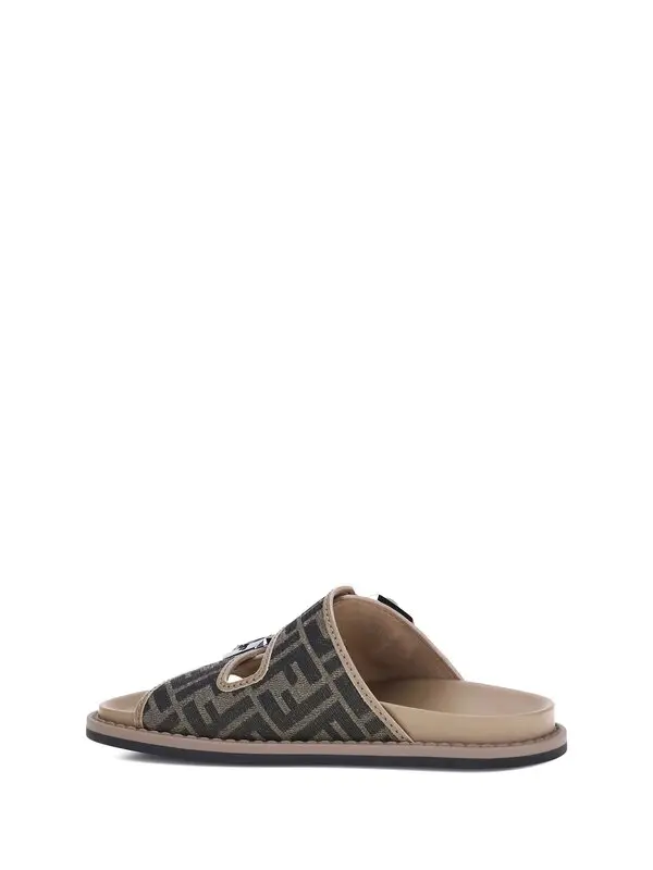 Fendi Ff Pattern Slip-on Sandals - Brown