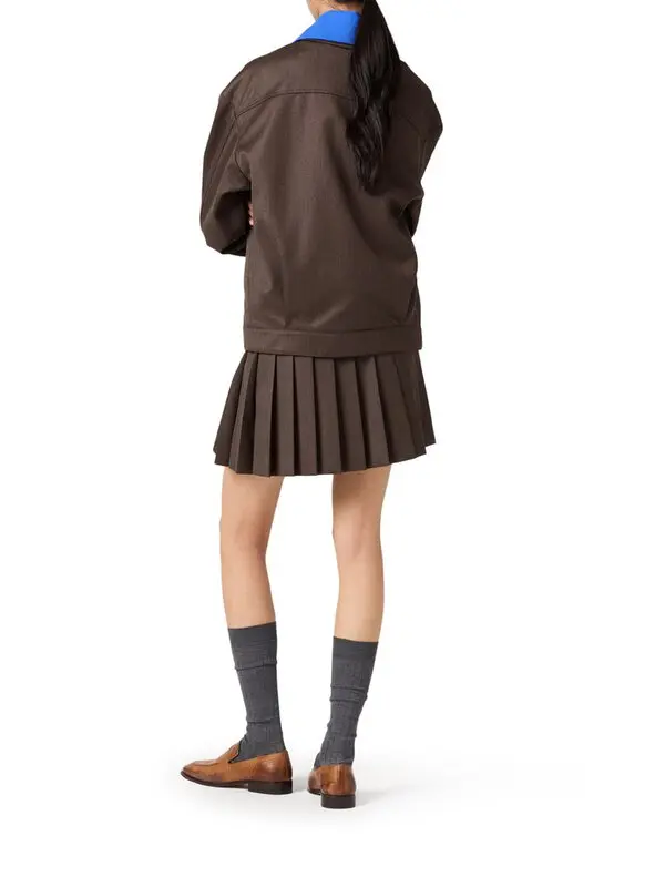 Miu Miu Pleated Mini Skirt In Cotton