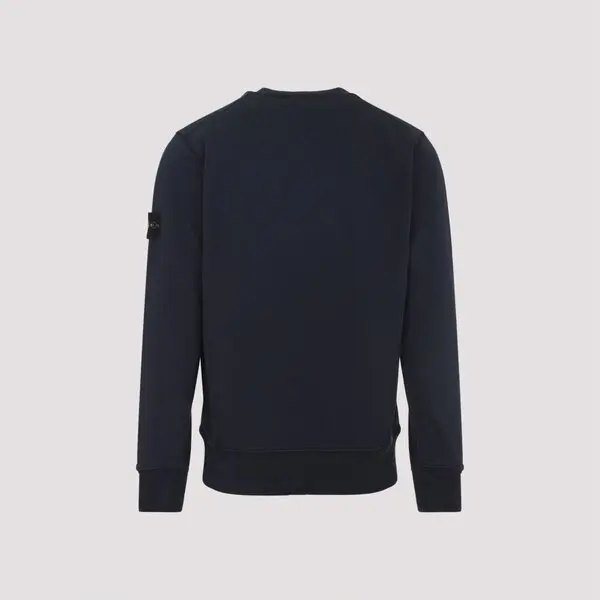 Stone Island Cotton Sweatshirt With Logo Patch - Blue