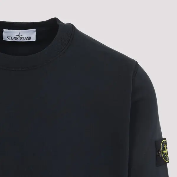 Stone Island Cotton Sweatshirt With Logo Patch - Blue