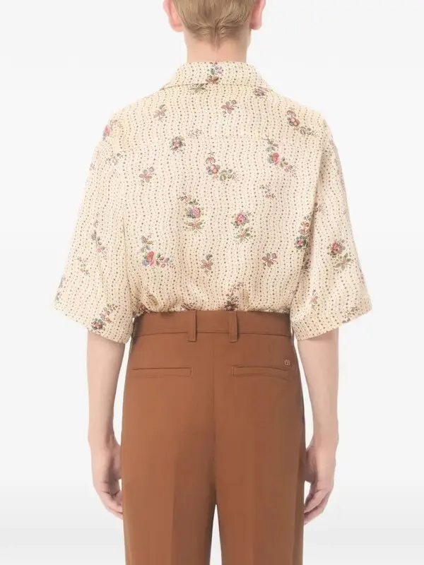 Valentino Garavani Papier Floral` Bowling Shirt - Multicolor