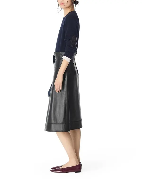 Bottega Veneta Leather A-line Skirt With Ruffle Detail
