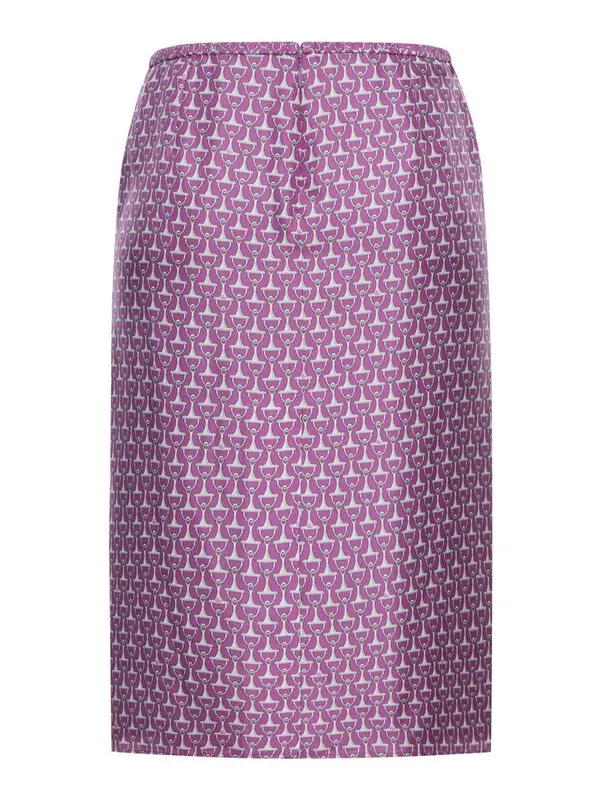Gucci Silk Horse-print Midi Skirt