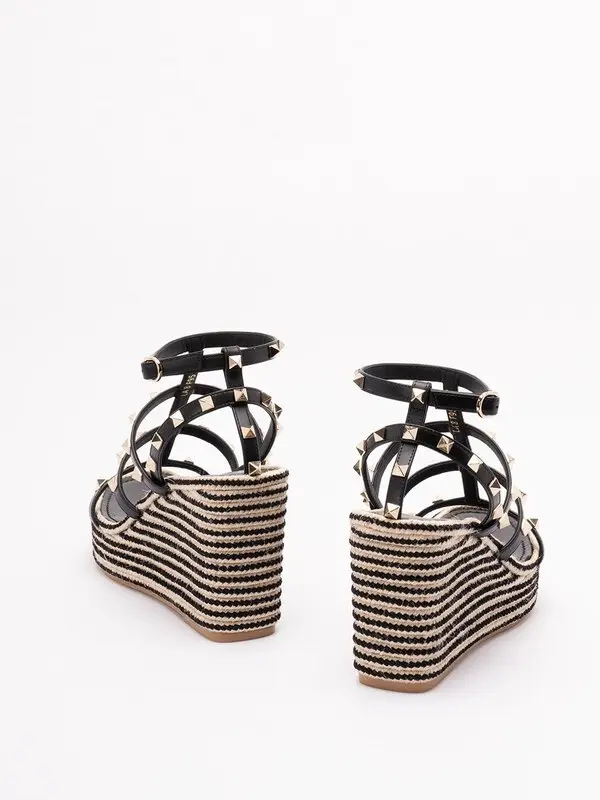 Valentino Garavani Rockstud Torchon Wedge Espadrilles - Multicolor