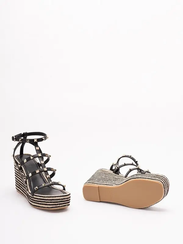 Valentino Garavani Rockstud Torchon Wedge Espadrilles - Multicolor
