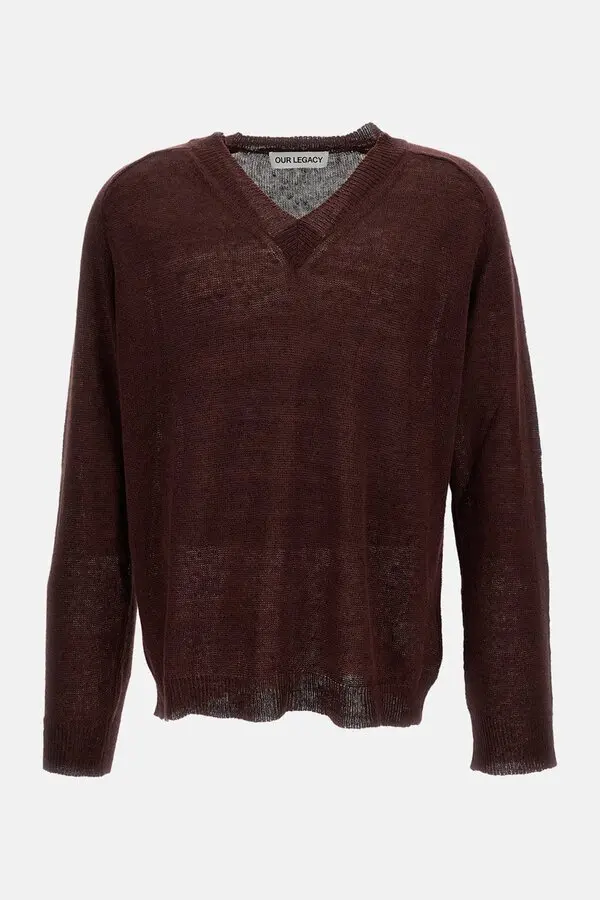Our Legacy V-neck Linen-blend Sweater