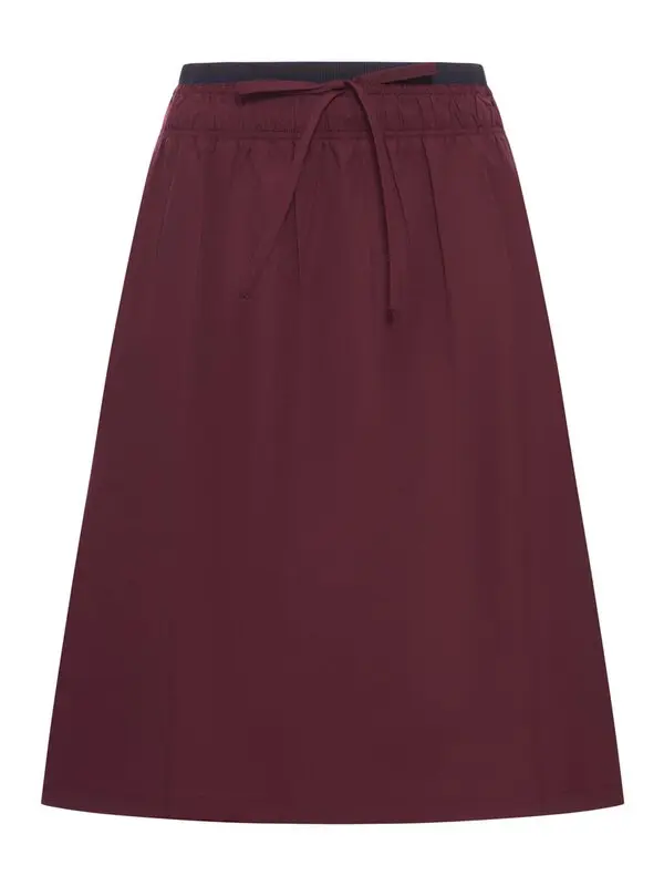 Prada Cotton Poplin Midi Skirt With Drawstring Waist - Multicolor