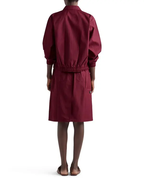 Prada Cotton Poplin Midi Skirt With Drawstring Waist - Multicolor