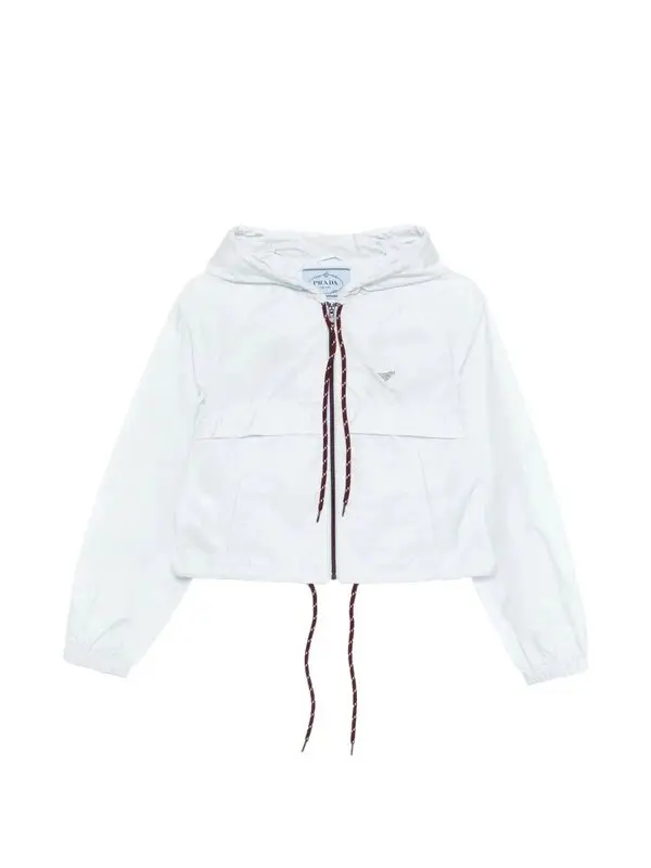 Prada Re-nylon Cropped Jacket With Drawstring Hood - Multicolor