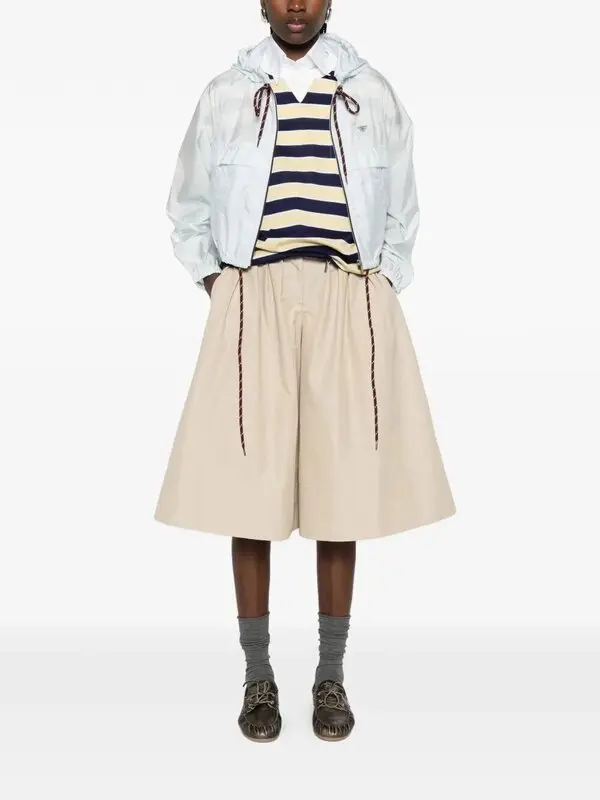 Prada Re-nylon Cropped Jacket With Drawstring Hood - Multicolor