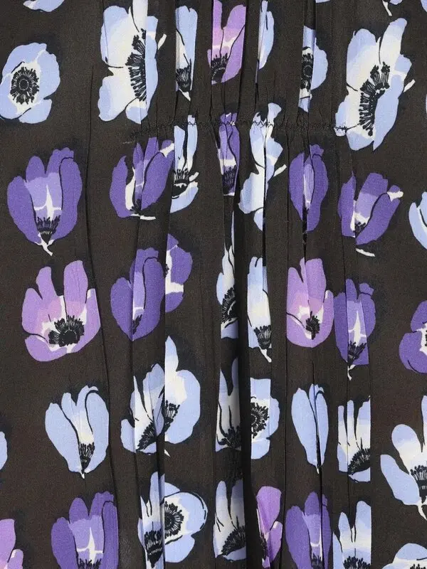 Prada Viscose Floral Print V-neck Sleeveless Maxi Dress
