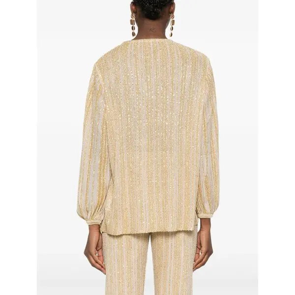 Missoni Tone Striped Long Sleeve Blouse