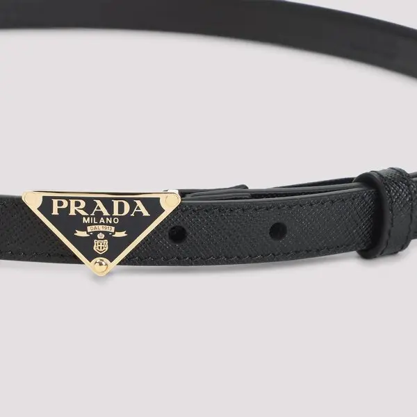Prada Calf Leather Skinny Belt