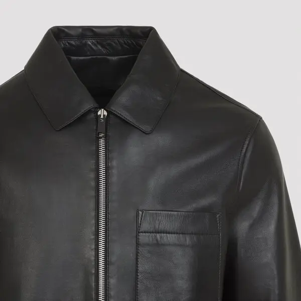 YVES SALOMON Lamb Leather Zip-up Jacket