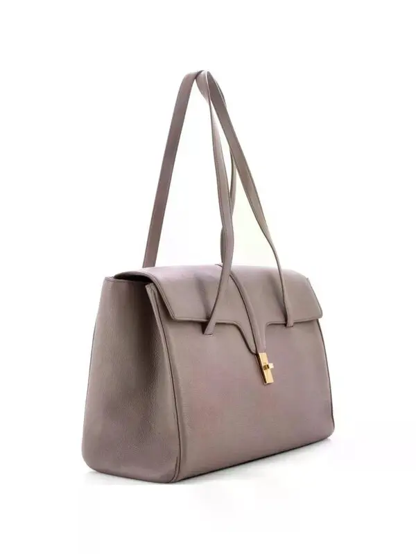Celine Soft 16 Shoulder Bag In Grained Calfskin - Grey