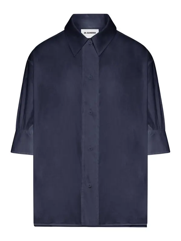 JIL SANDER Semi-transparent Cotton Shirt - Multicolor