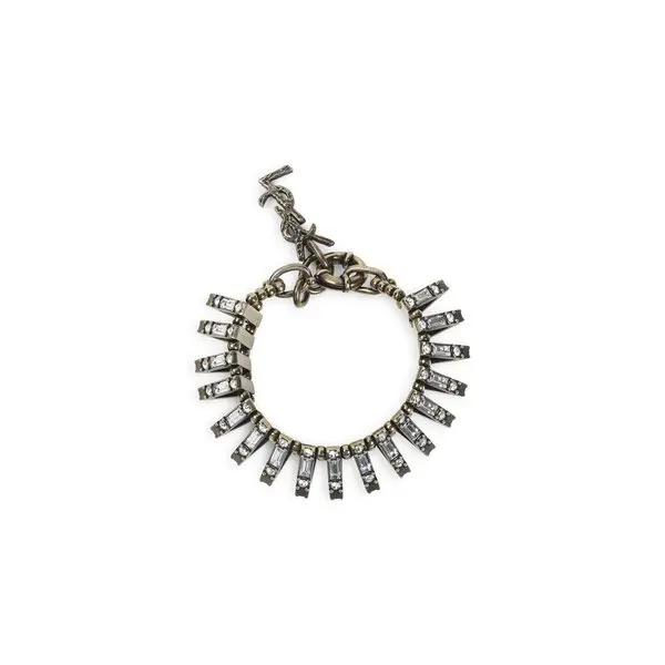 Saint Laurent Pyramides Bracelet With Crystal Details - Silver