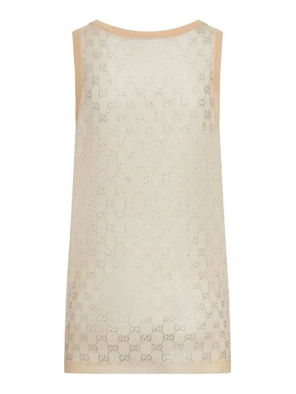 Gucci Silk Jacquard Knit Sleeveless Top