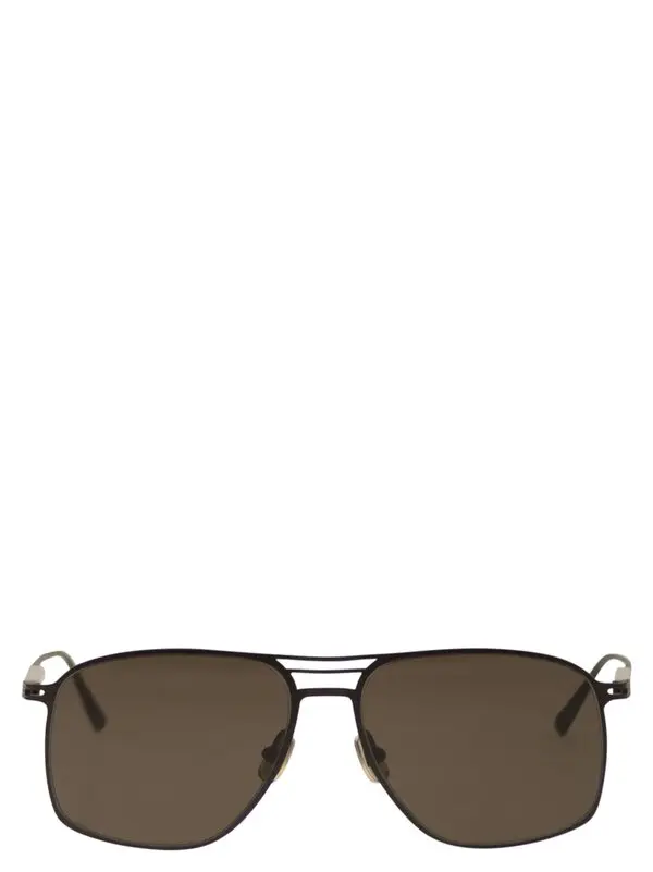 Brunello Cucinelli Titanium And Polyamide Lens Sunglasses - Brown