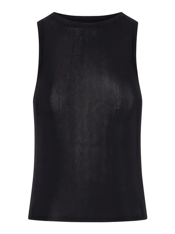 Saint Laurent Ribbed Knit Sleeveless Top