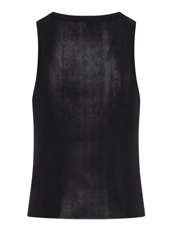Saint Laurent Ribbed Knit Sleeveless Top