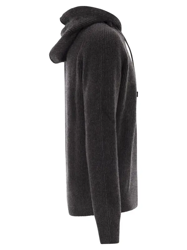 Tagliatore Hunter Ribbed Hooded Knit