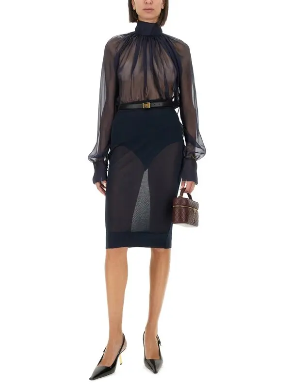 Saint Laurent Knit Pencil Skirt
