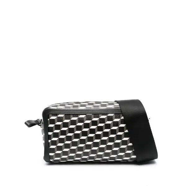 Pierre Hardy Geometric Print Calf Leather Shoulder Bag - Black