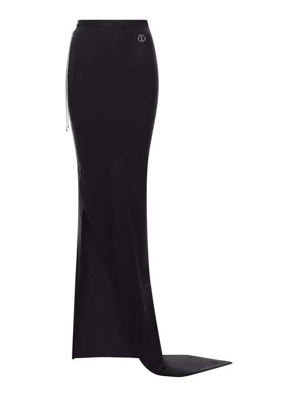 Moncler Adjustable Knitted Maxi Skirt - Black
