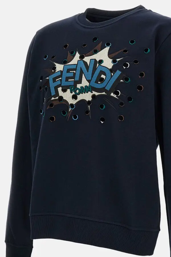 Fendi Embroidered Crewneck Sweatshirt - Multicolor