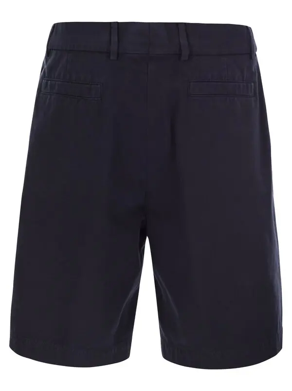 Brunello Cucinelli Cotton Gabardine Bermuda Shorts - Blue