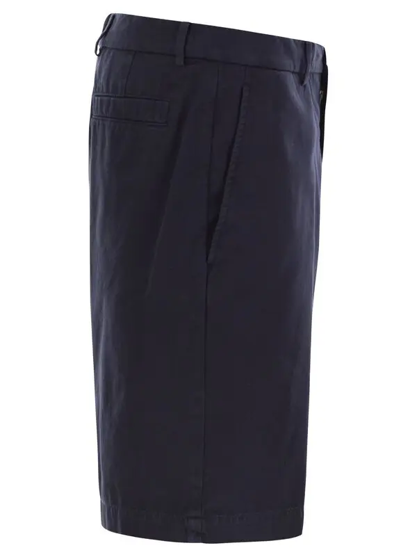 Brunello Cucinelli Cotton Gabardine Bermuda Shorts - Blue