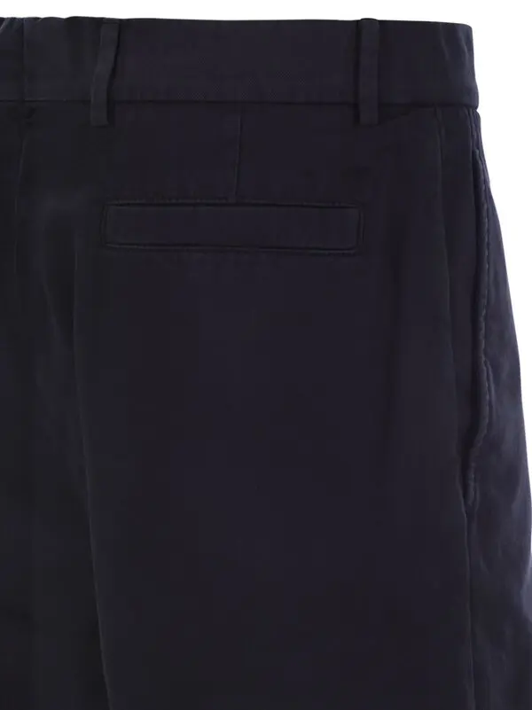 Brunello Cucinelli Cotton Gabardine Bermuda Shorts - Blue