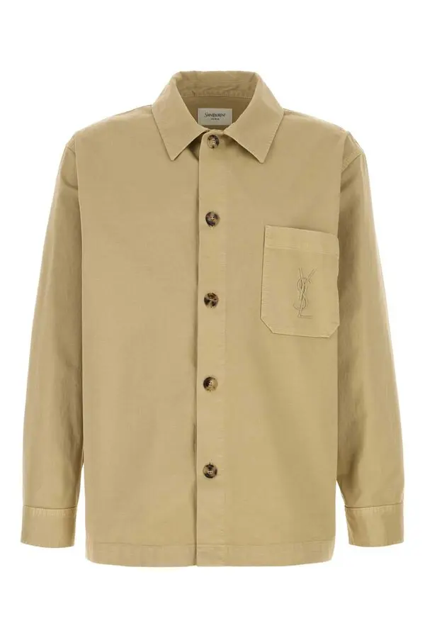Saint Laurent Beige Cotton Shirt - Brown