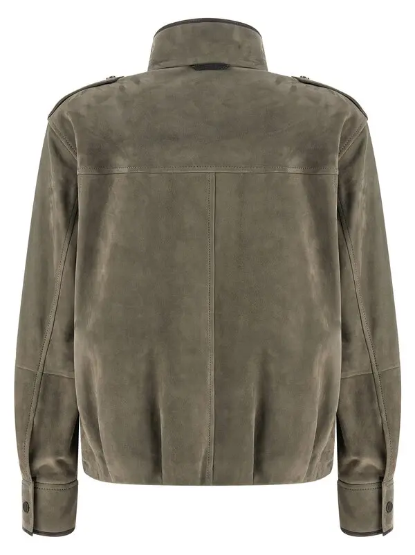 Brunello Cucinelli Couture Suede Jacket - Gray