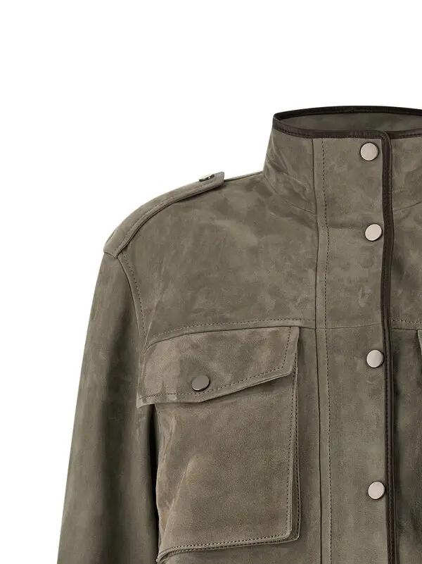 Brunello Cucinelli Couture Suede Jacket - Gray