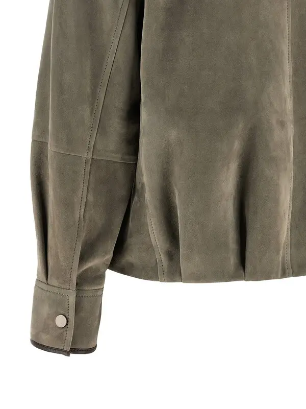 Brunello Cucinelli Couture Suede Jacket - Gray