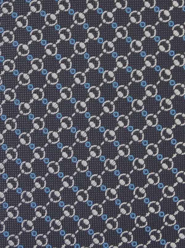 Gucci Silk Neck Tie With Horsebit Print