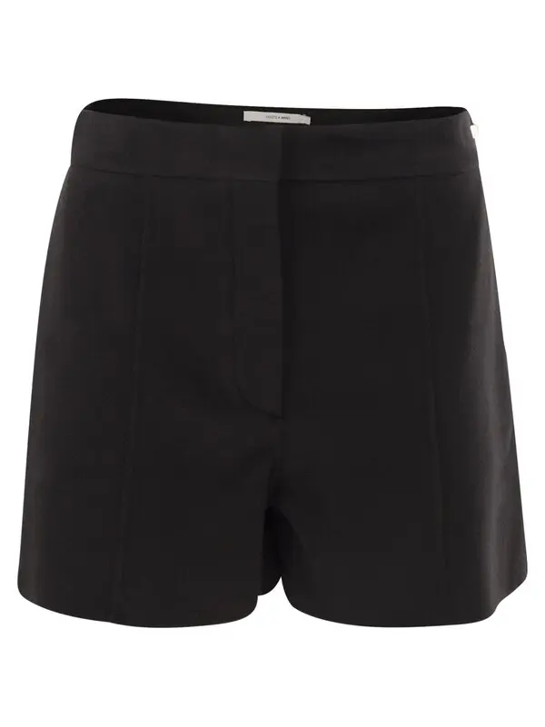 Sportmax Tailored Wool Shorts With Pressed Pleats - Black