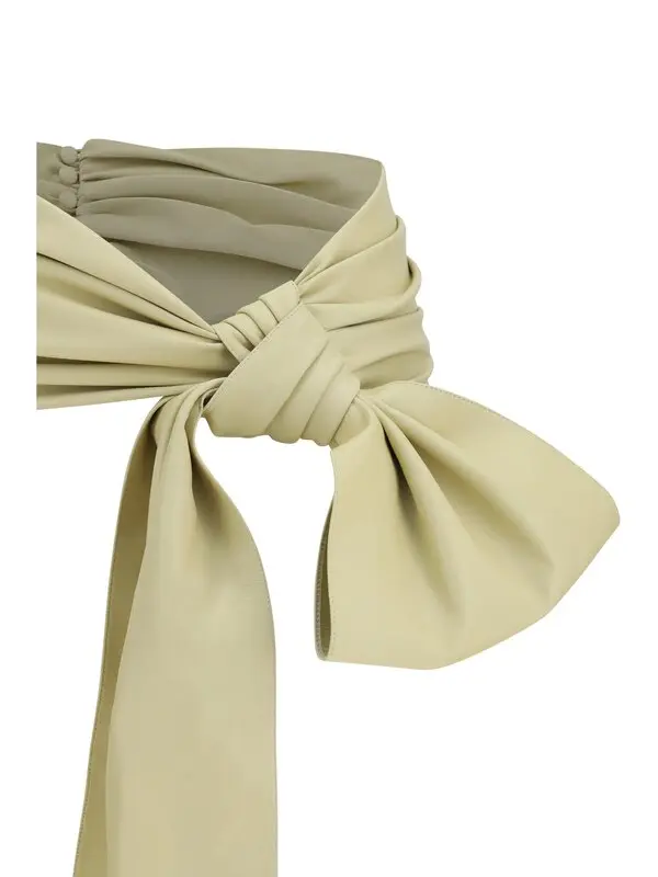 Chloé Lambskin Bow Belt - Cream