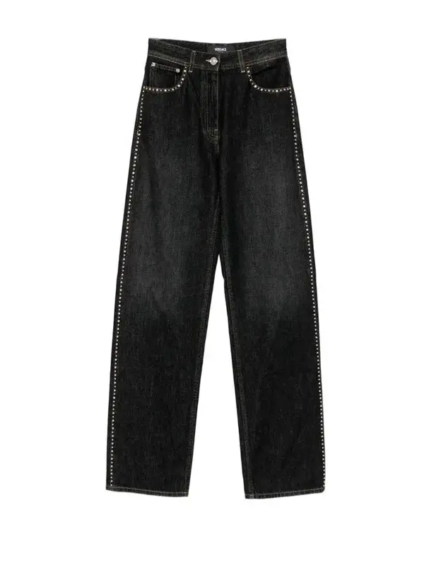 Versace Studded Denim Pants - Multicolor