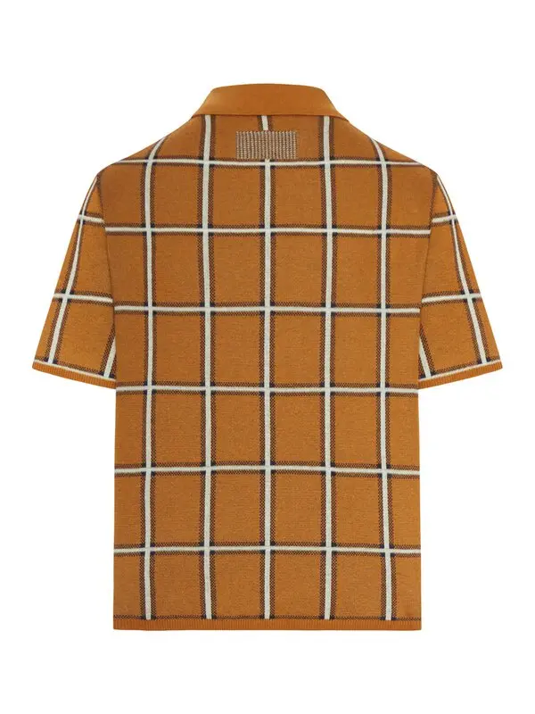 Guest In Residence Linen And Silk Blend Polo Shirt With Check Pattern - Multicolor