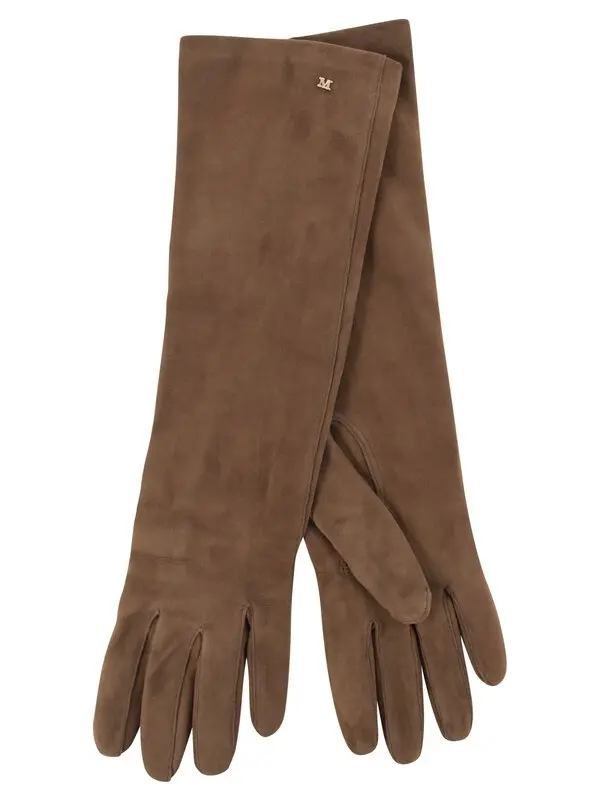 Max Mara Afideesuede Long Suede Nappa Gloves - Brown