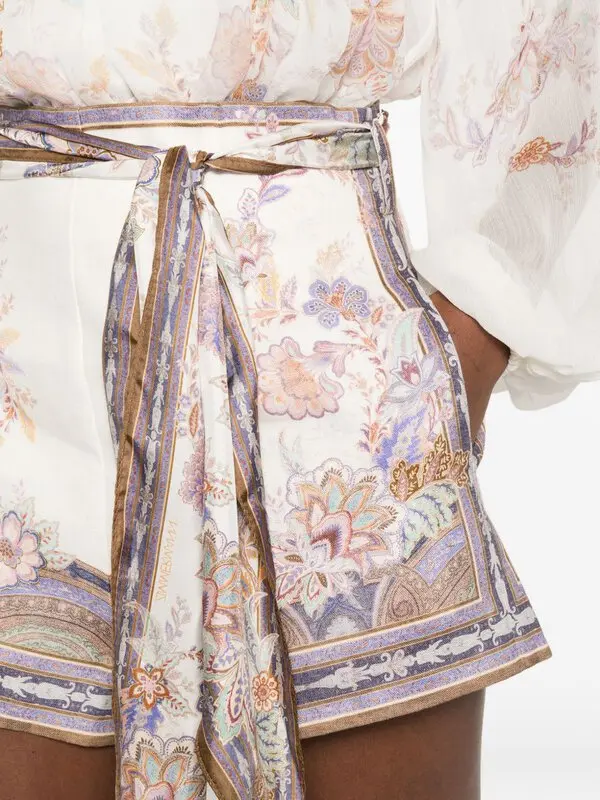 Zimmermann Luna Linen Shorts