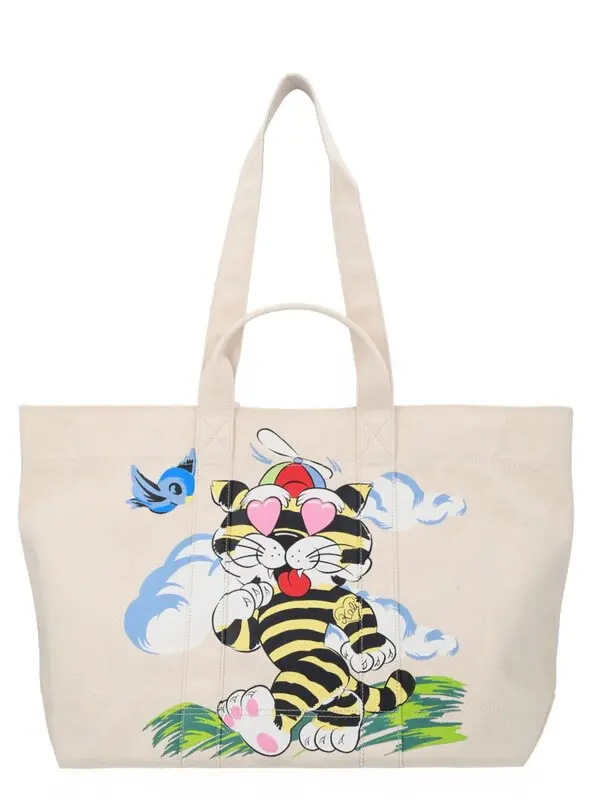 Kenzo Cartoon Tiger Tote Bag - Cream
