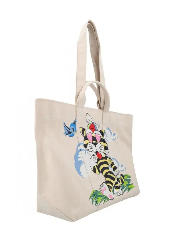 Kenzo Cartoon Tiger Tote Bag - Cream